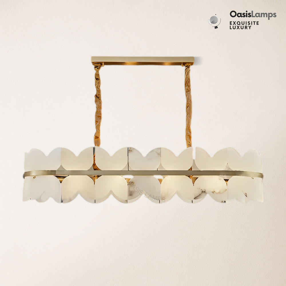 Alabaster Cloudcover Brass Chandelier Sale price From $4,171.00